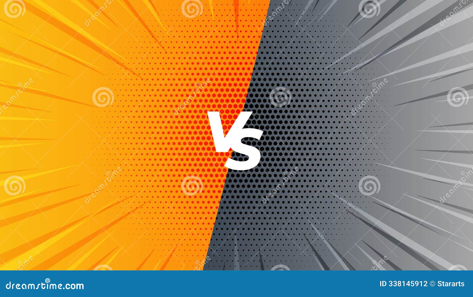 Duel Fight Versus Vs Radial Poster in Halftone Style Stock Illustration ...