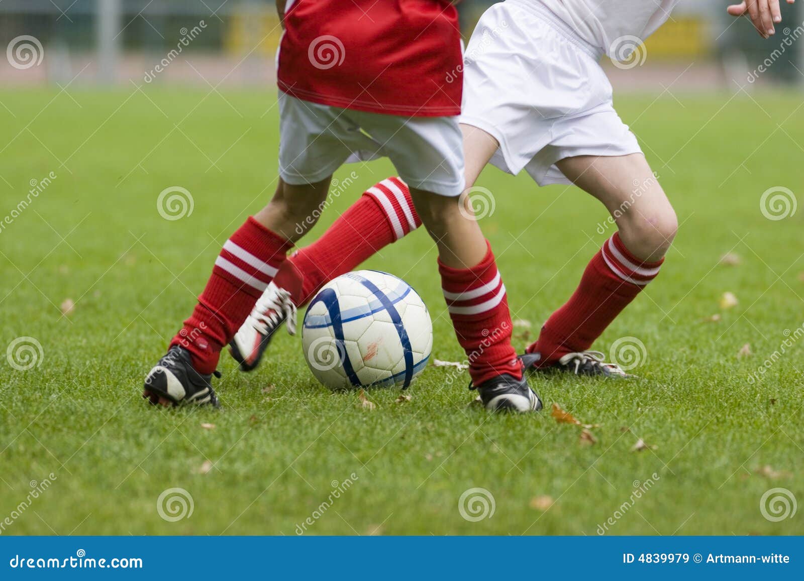 Duel of football players stock image. Image of shirt, outside - 4839979