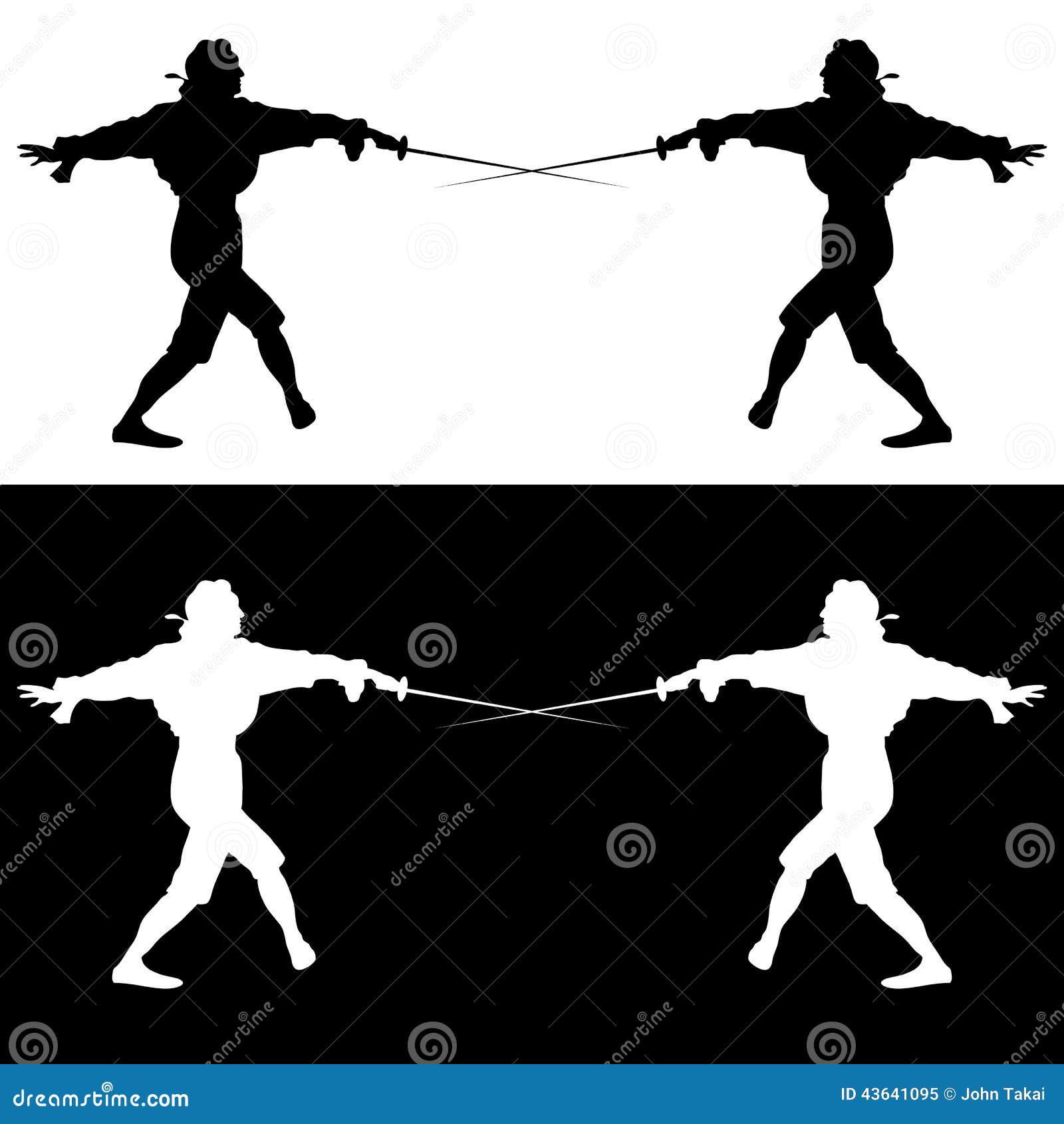 Dueling People Cartoon Vector | CartoonDealer.com #43641095