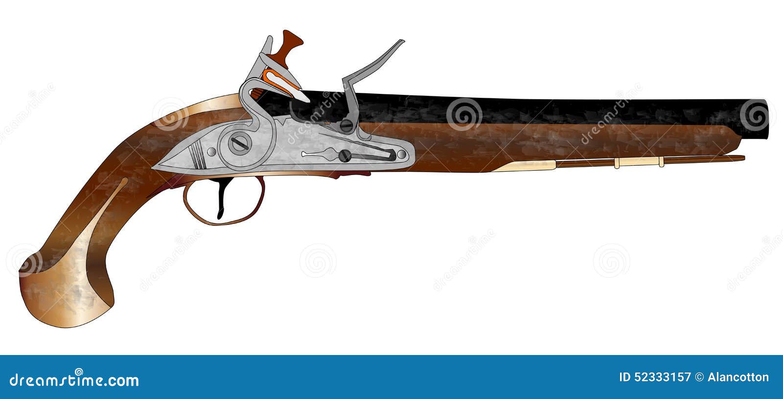 Dueling Pistol stock illustration. Illustration of challenge - 52333157