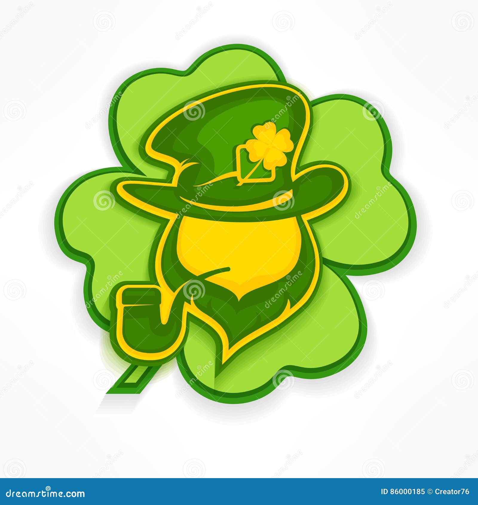 Duende Com a Tubulação No Verde Ilustração do Vetor - Ilustração de ...