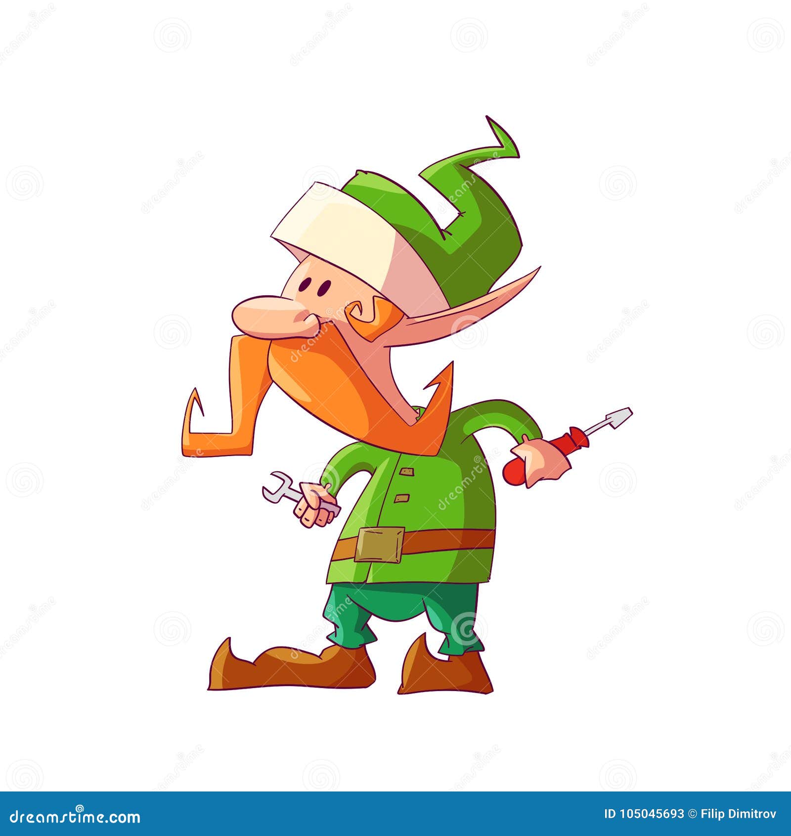 Duende Del Vector De La Historieta Ilustración del Vector - Ilustración ...