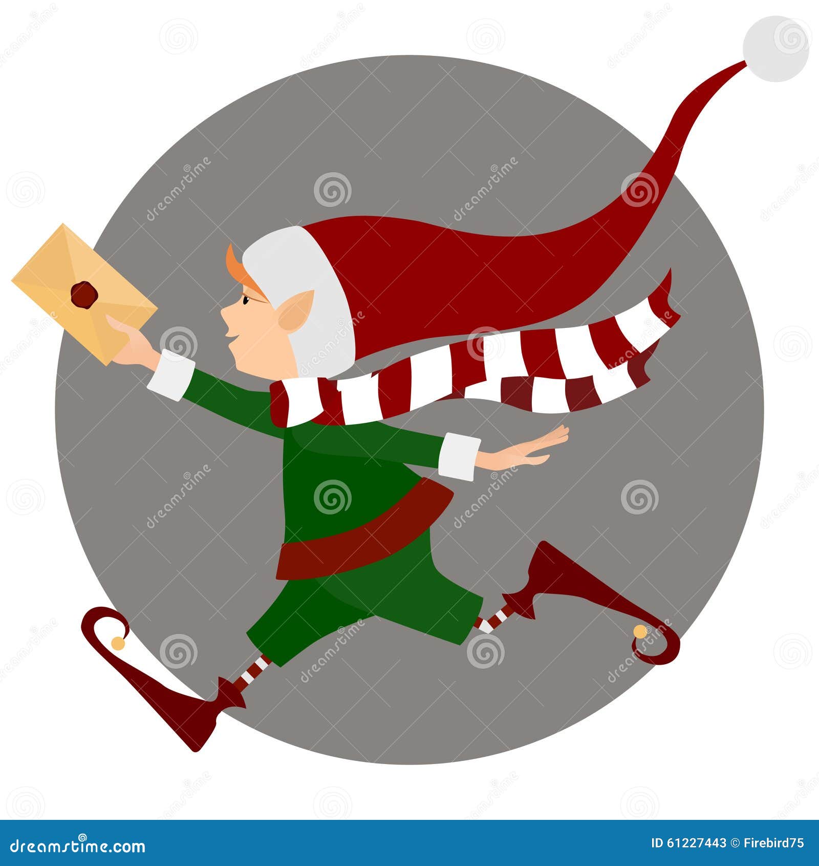 Duende Running Do Natal Com Letra Ilustração do Vetor - Ilustração de ...