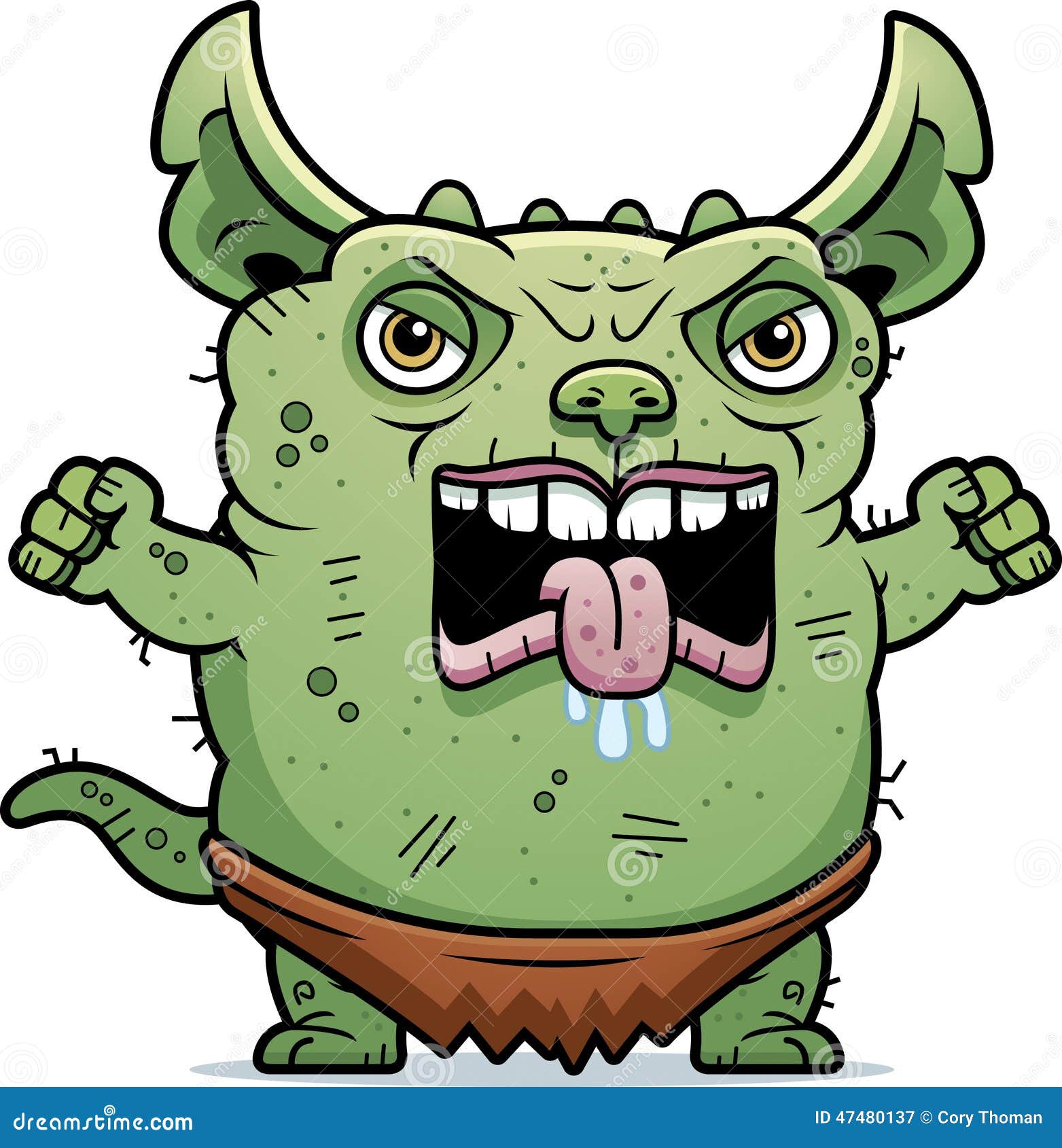 Duendecillo feo enojado ilustración del vector. Ilustración de animal ...