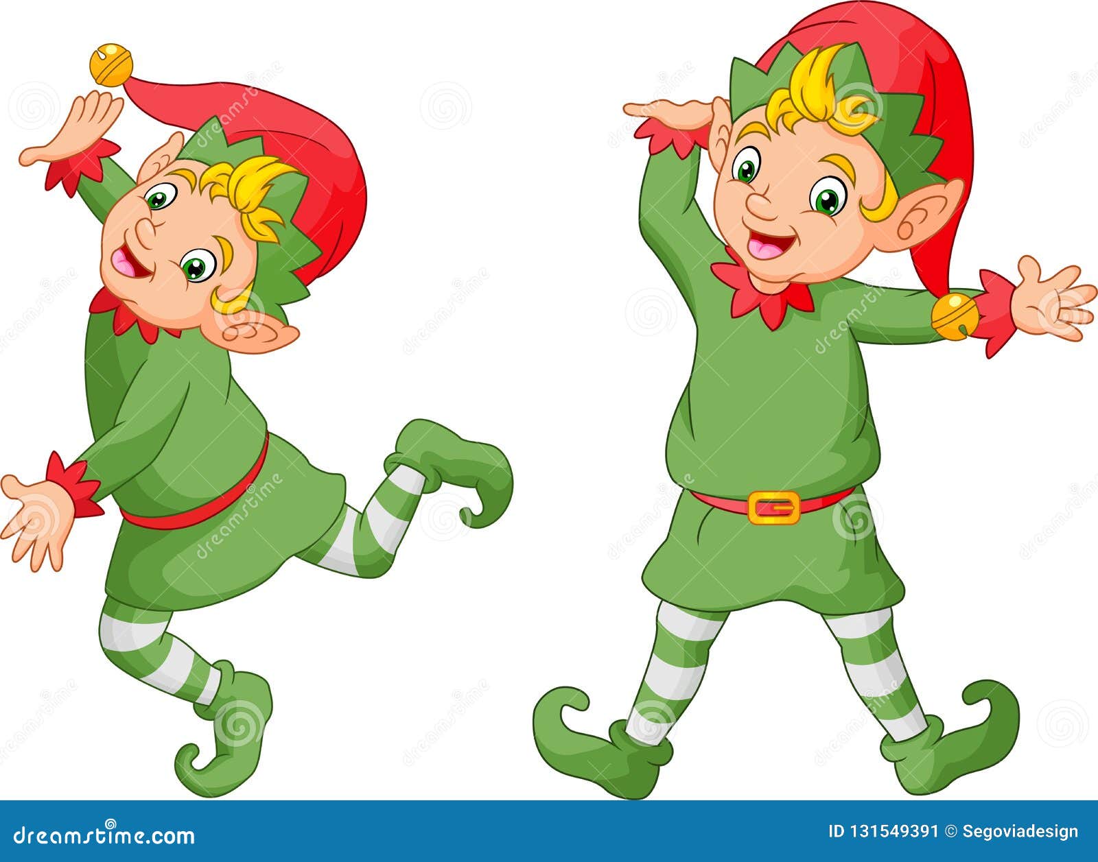 Duendes Do Natal Dos Desenhos Animados Ilustração do Vetor - Ilustração ...