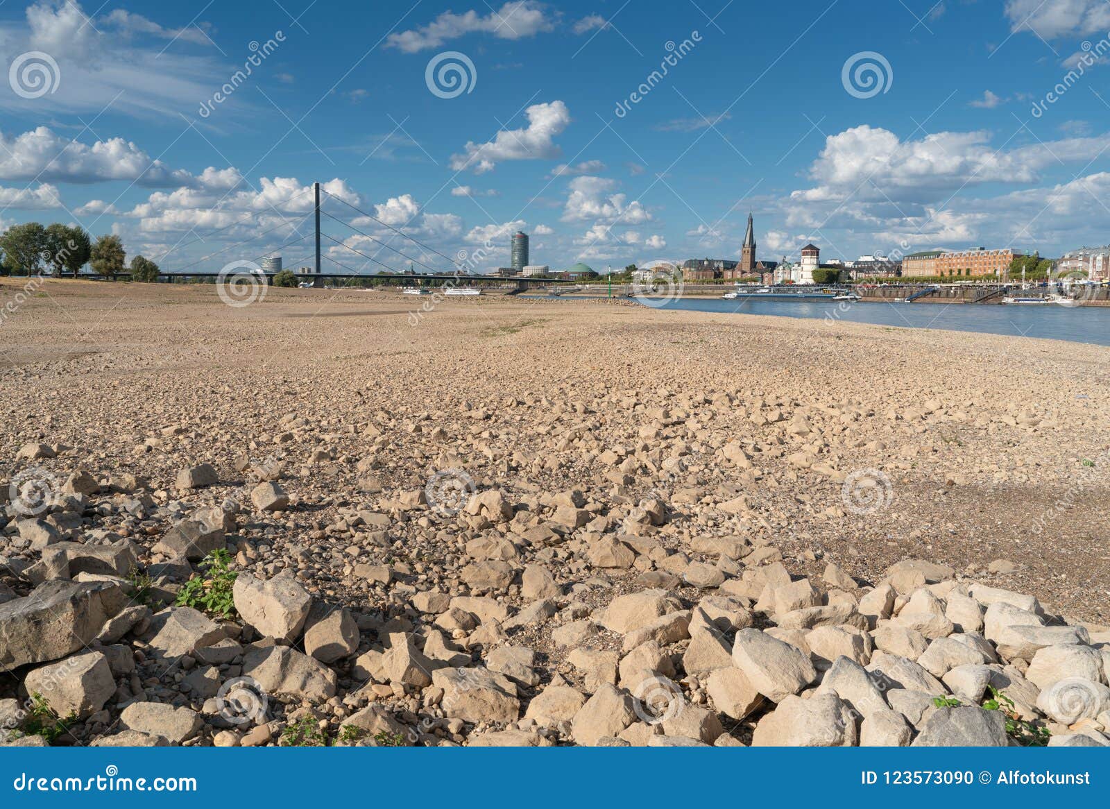 Drought in Germany, Low Water on Rhine River Editorial Image - Image of ...