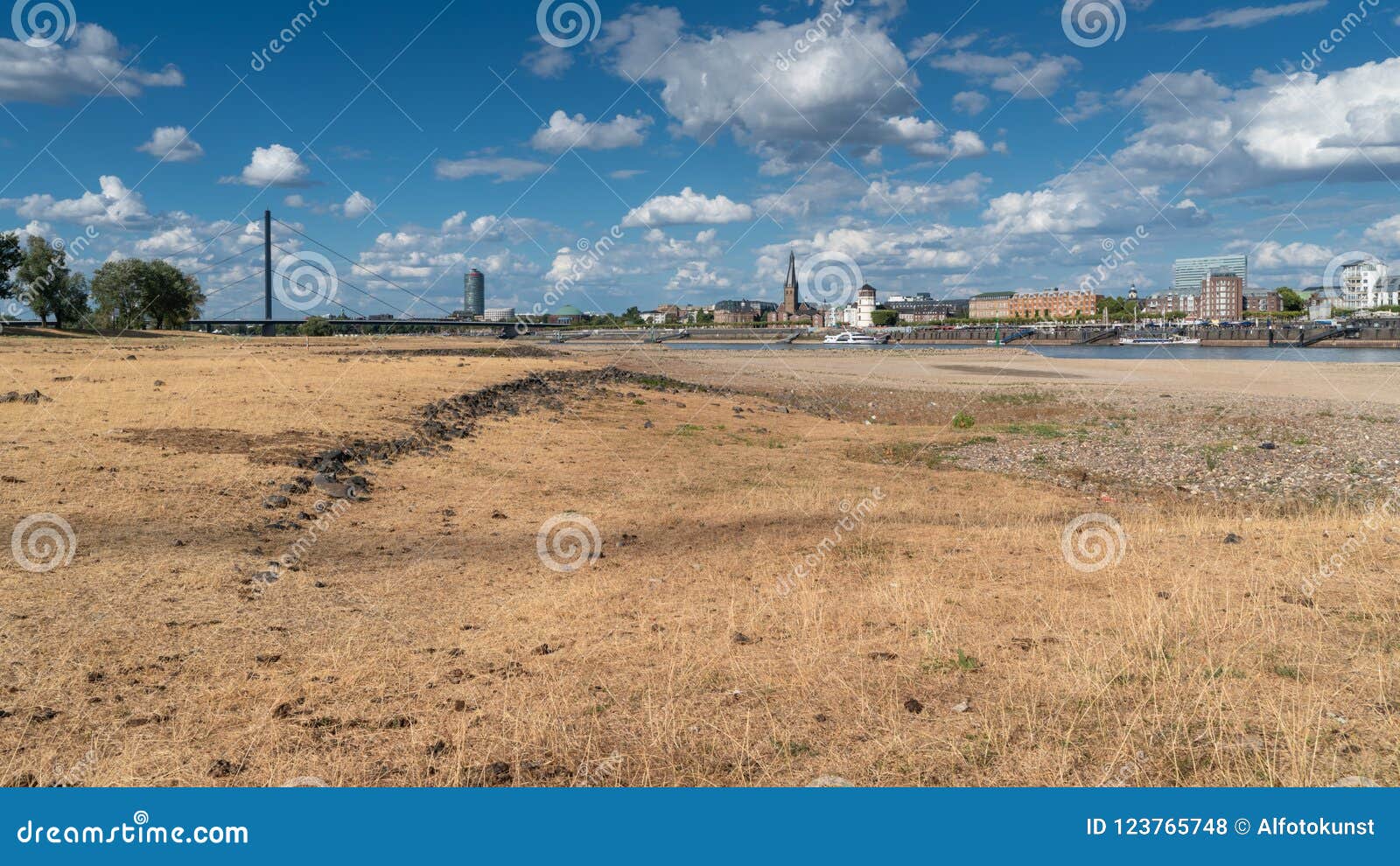Drought in Germany, Low Water on Rhine River Editorial Stock Photo ...