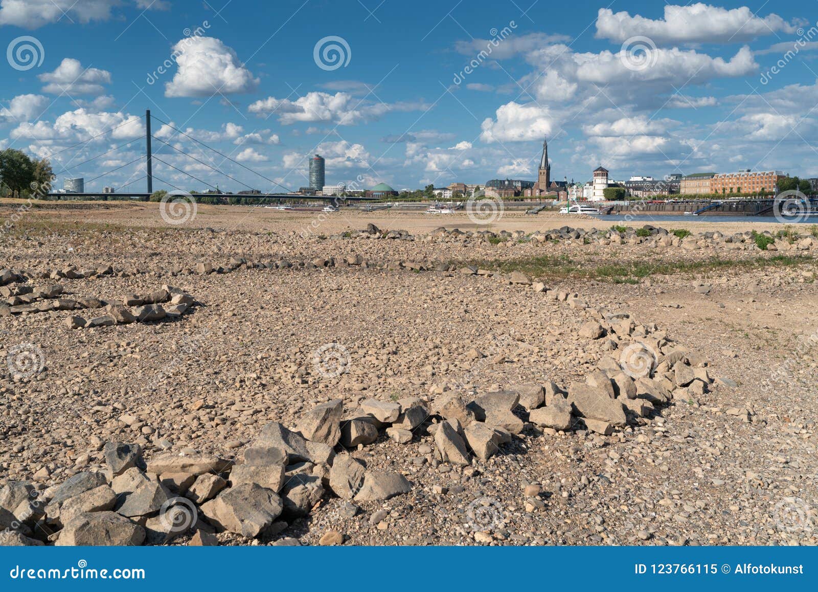 Drought in Germany, Low Water on Rhine River Editorial Image - Image of ...