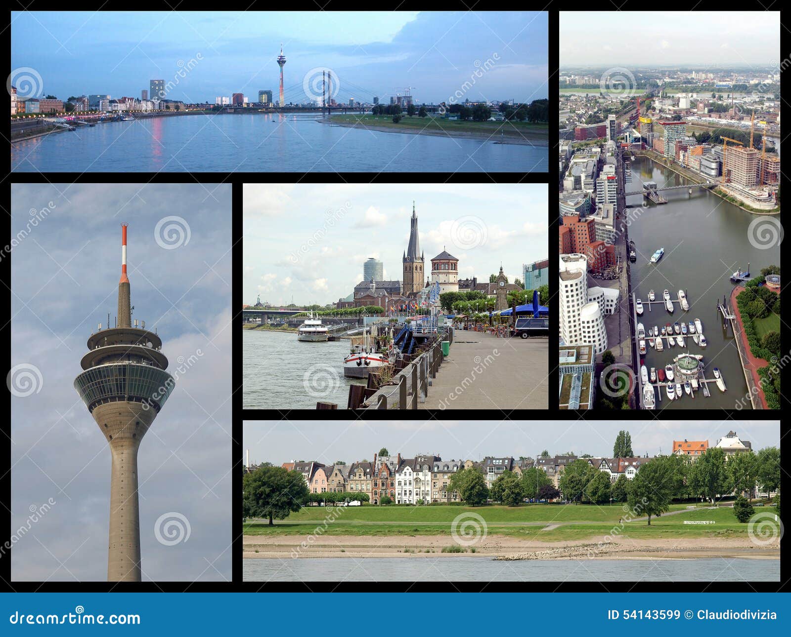 Duesseldorf Landmarks Collage Stock Image - Image of urban, port: 54143599