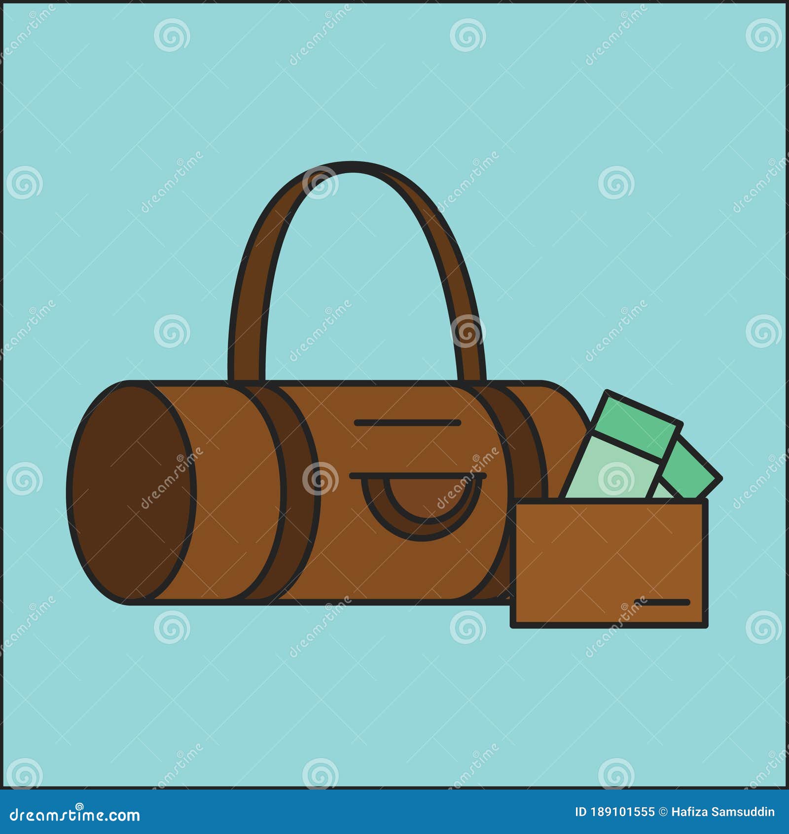 Duffel Bag. Vector Illustration Decorative Design Stock Vector ...