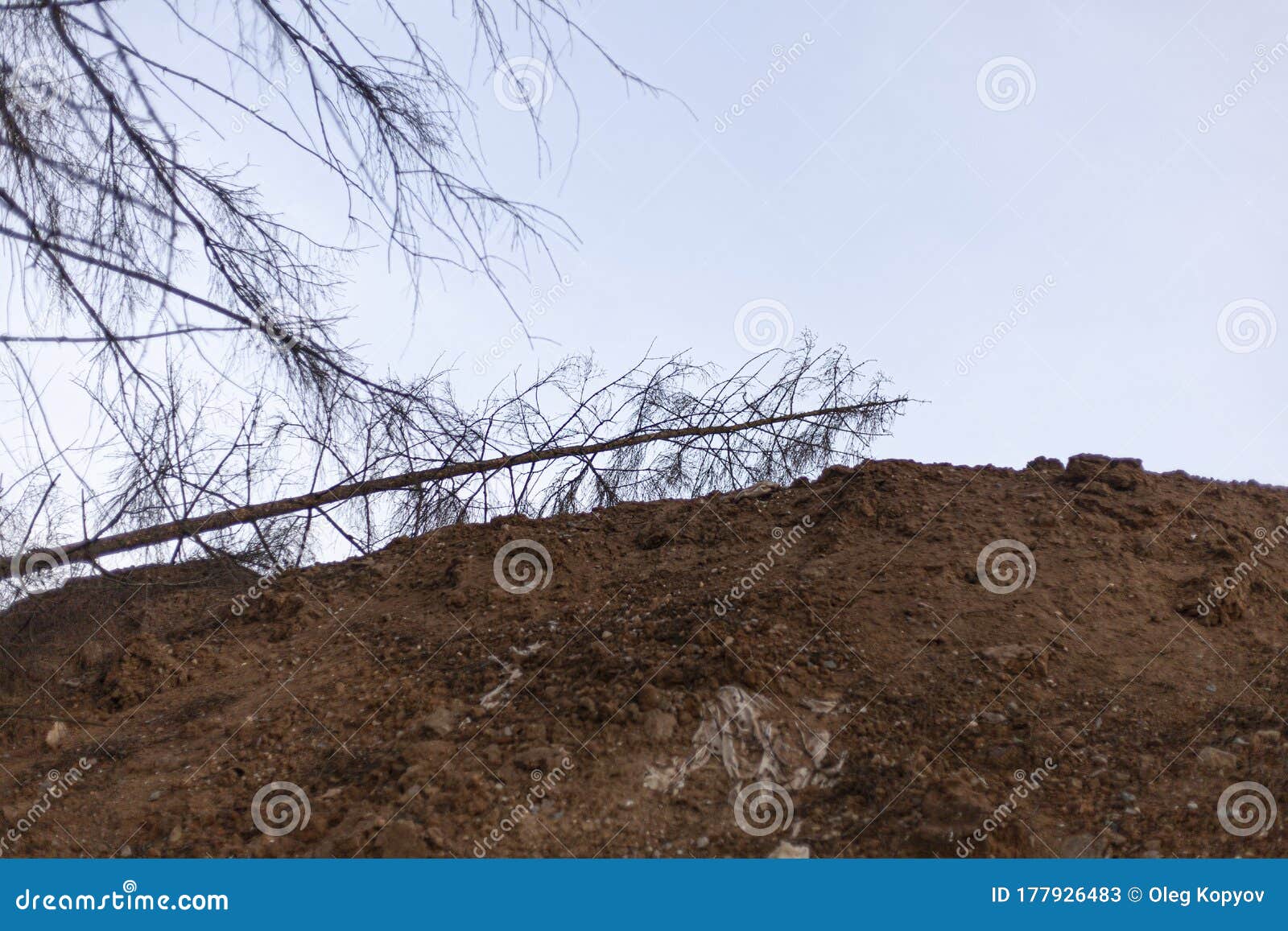 Dug land for construction. stock image. Image of installation - 177926483