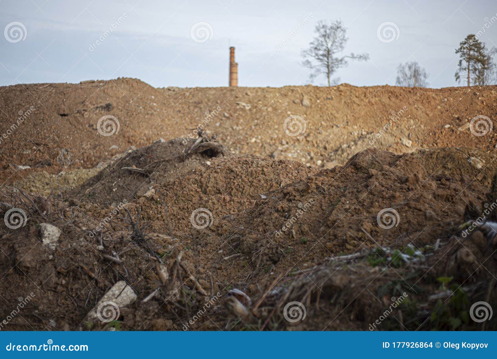 Dug land for construction. stock photo. Image of earth - 177926864