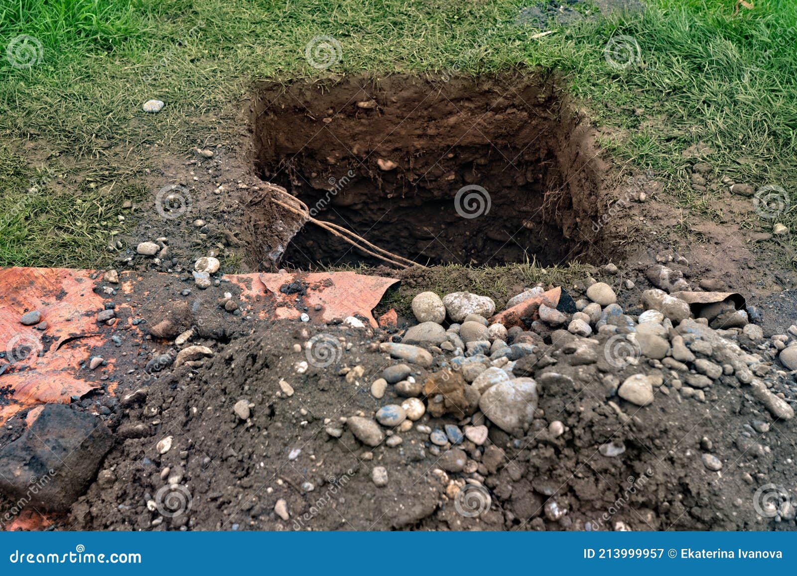 Dug Pits in the Park for Pillars Stock Image - Image of graveyard ...