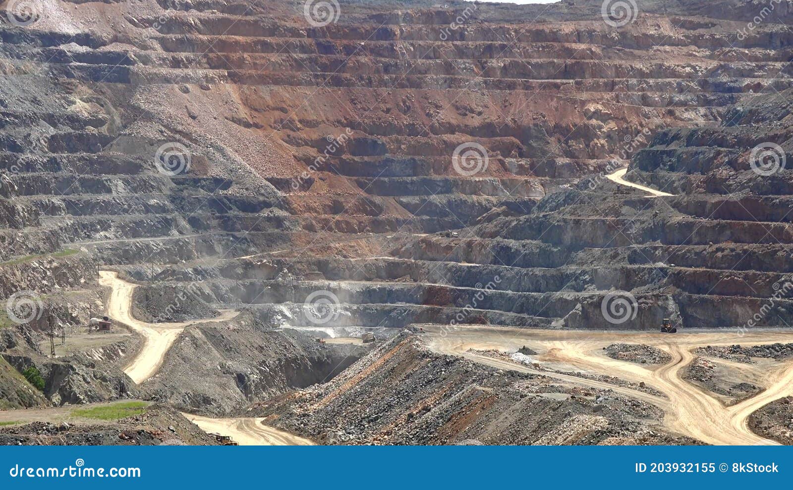 Dug in Step Form of Open Pit Mine Stock Video - Video of crushing ...