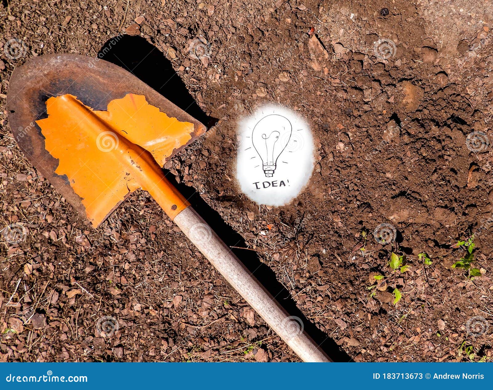 Dug Up Idea stock image. Image of idea, moment, paper - 183713673
