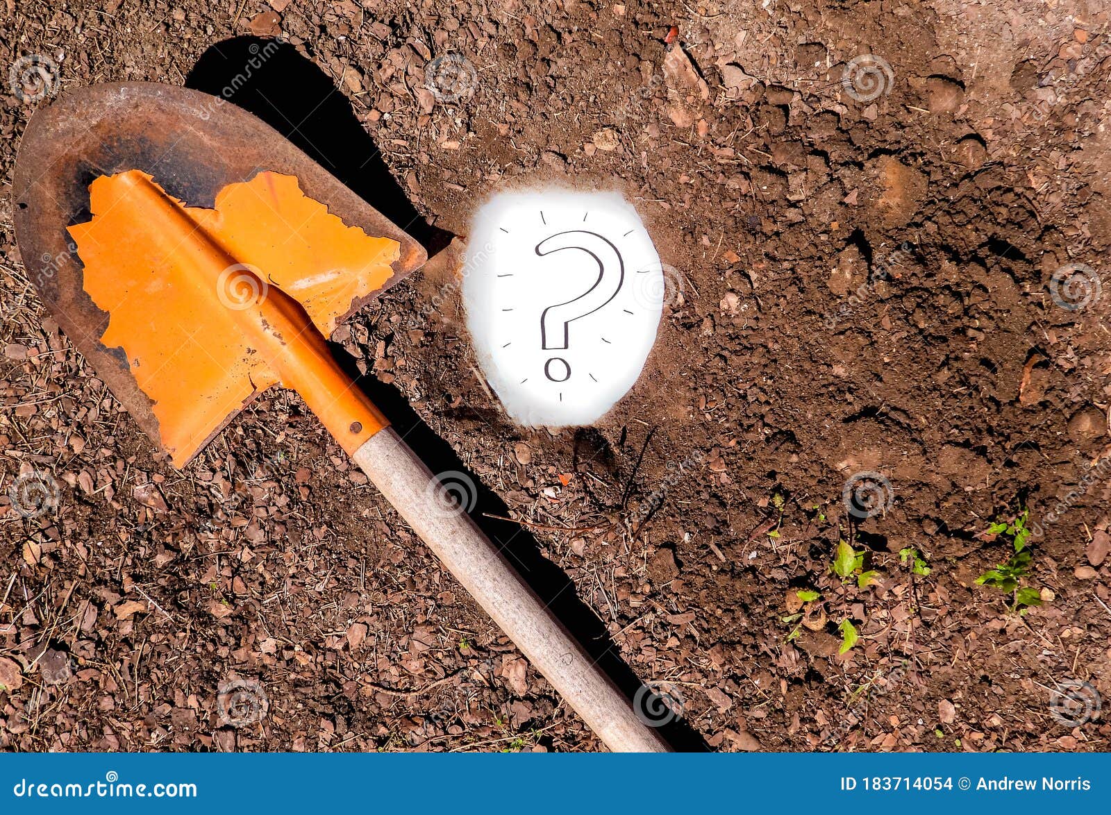 Dug Up Idea stock photo. Image of unearthed, looking - 183714054