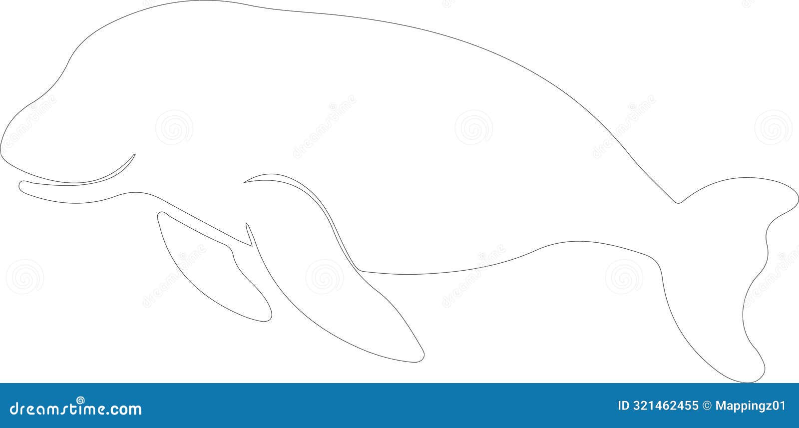 Dugong Outline Silhouette Generative Ai Vector Illustration ...