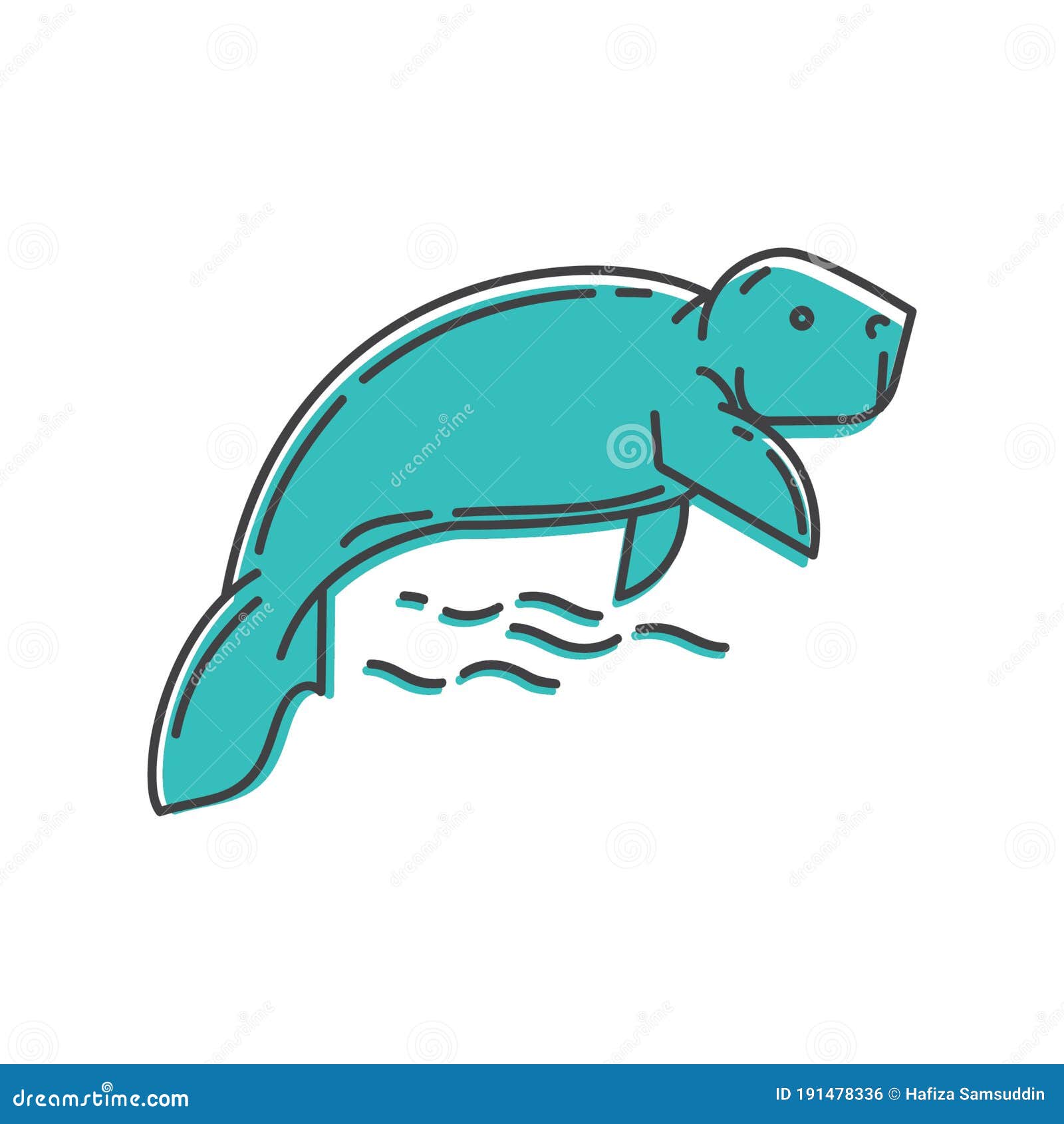 Dugong. Vector Illustration Decorative Design Stock Vector ...