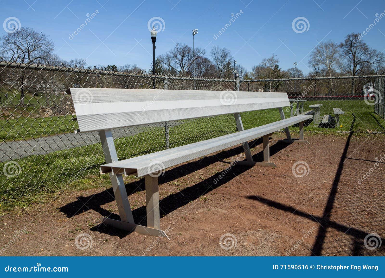 Dugout Bench stock photo. Image of equipment, recreational - 71590516