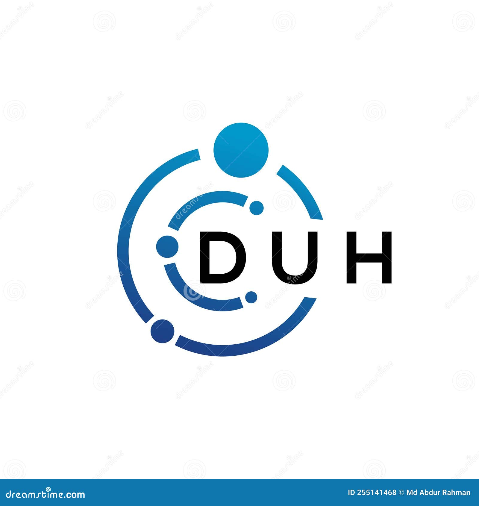 DUH Letter Logo Design on White Background. DUH Creative Initials ...