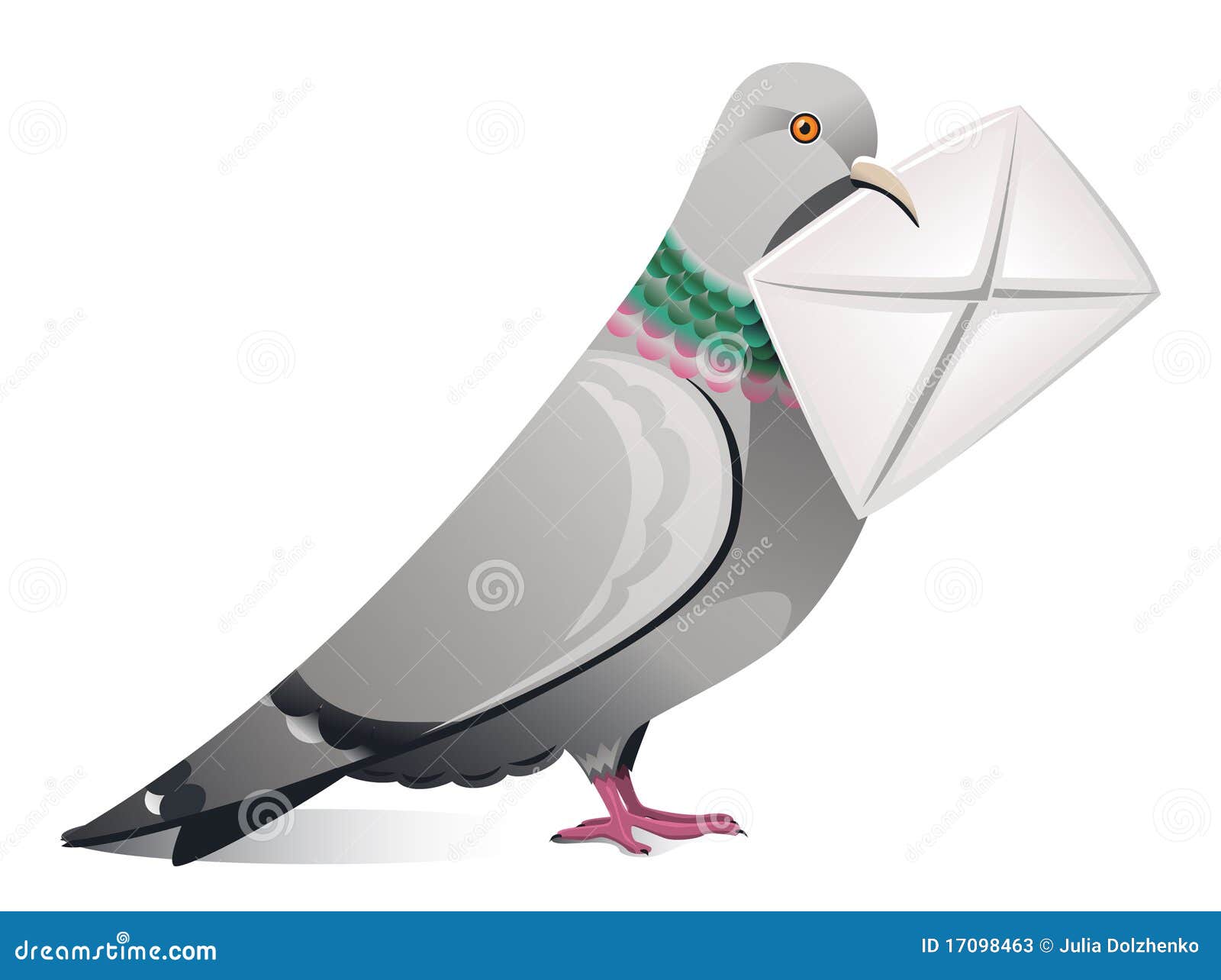 Duif met Brief vector illustratie. Illustration of boodschapper - 17098463