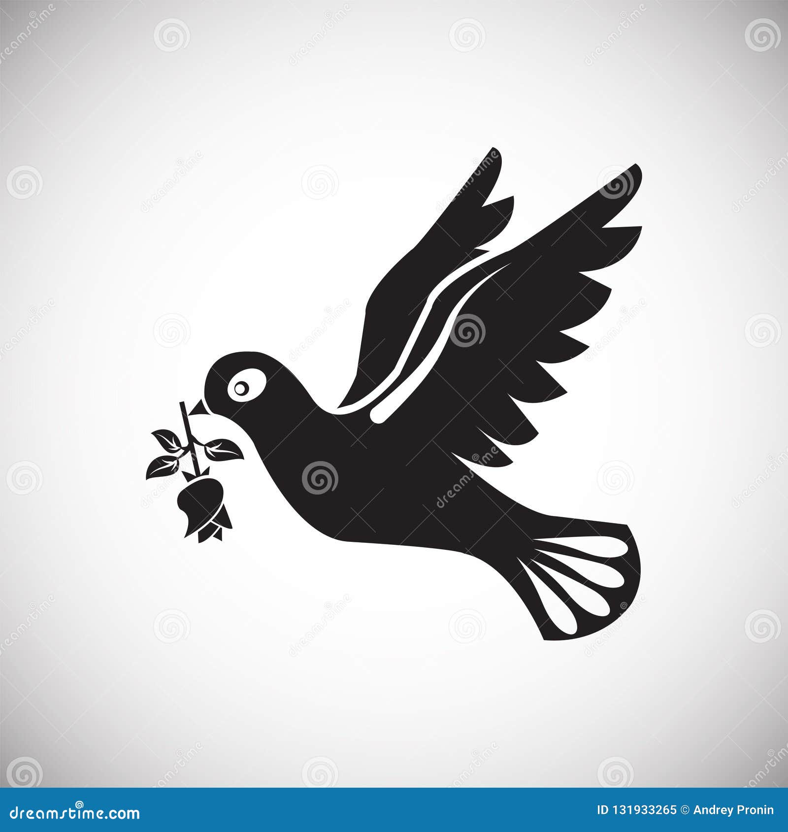 Duif Met Hart Op Witte Achtergrond Vector Illustratie - Illustration of ...