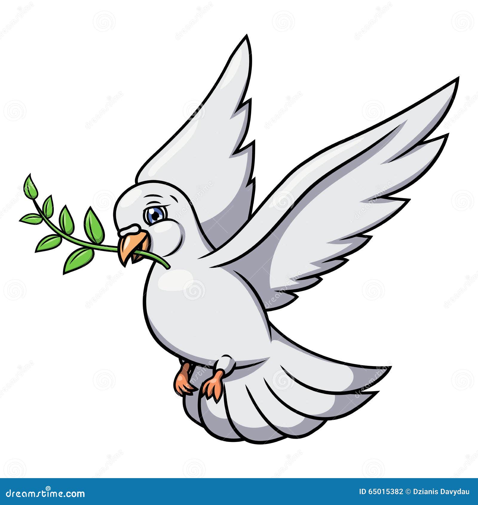 Duif met olijftak 2 vector illustratie. Illustration of lucht - 65015382