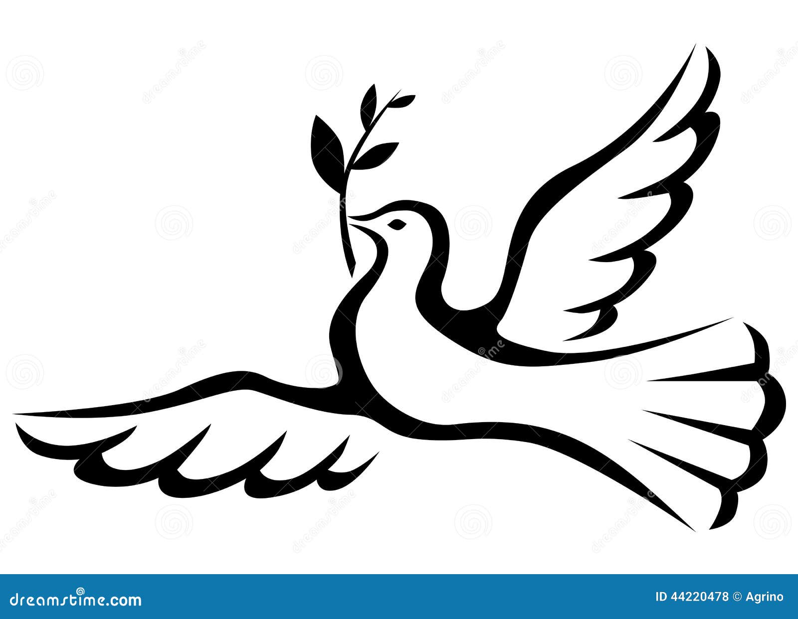 Duif met tak vector illustratie. Illustration of silhouet - 44220478