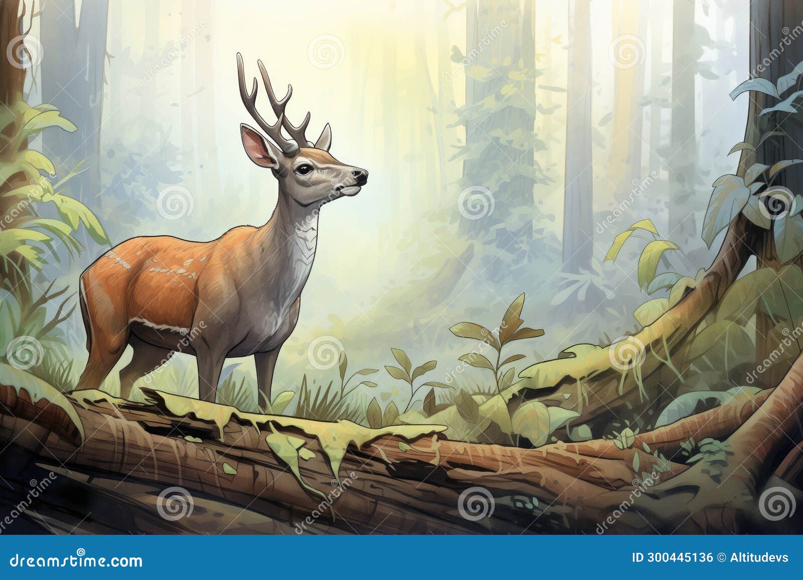 Duiker Watching Out for Predators in the Forest Underbrush Stock Photo ...