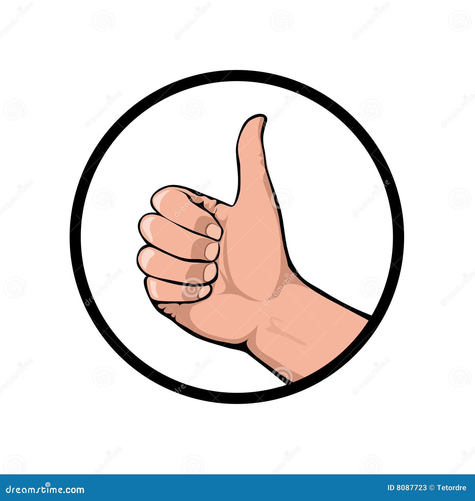 Duim omhoog stock illustratie. Illustration of beeldverhaal - 8087723