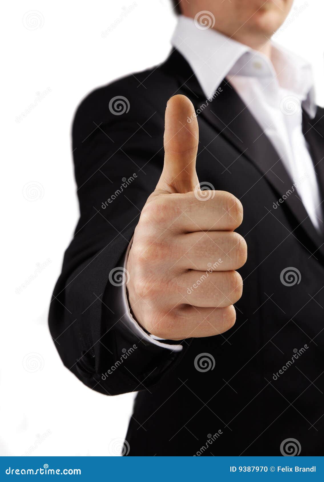 Duim omhoog stock foto. Image of vennootschap, kostuum - 9387970