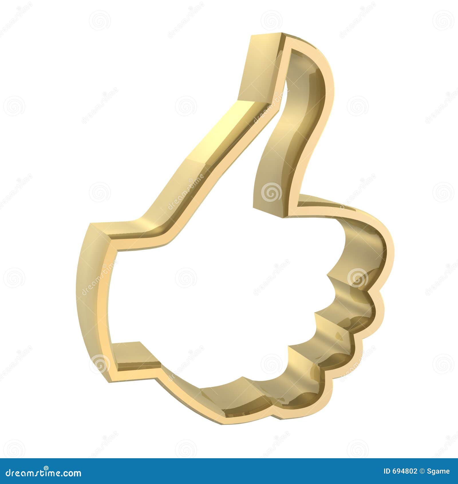 Duim-op stock illustratie. Illustratie bestaande uit gouden - 694802