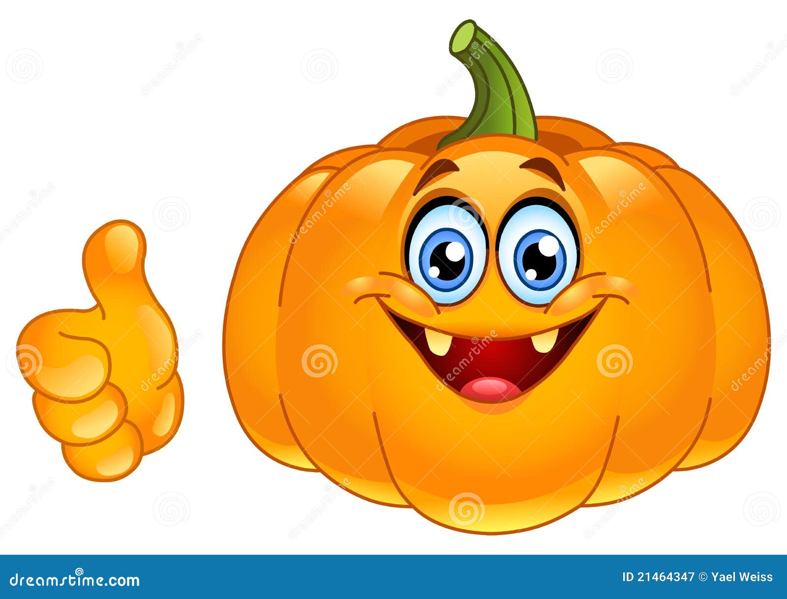 Duim op pompoen vector illustratie. Illustration of seizoen - 21464347