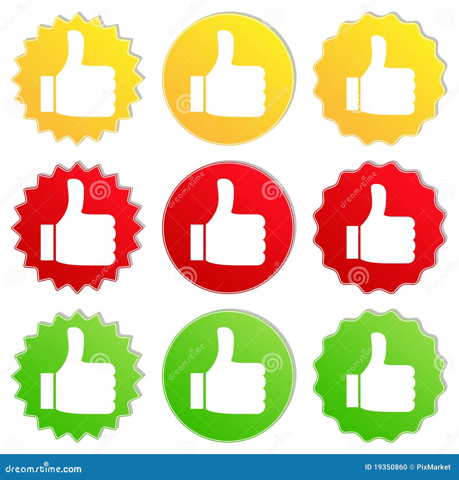 Duim op Stickers vector illustratie. Illustration of aanbieding - 19350860