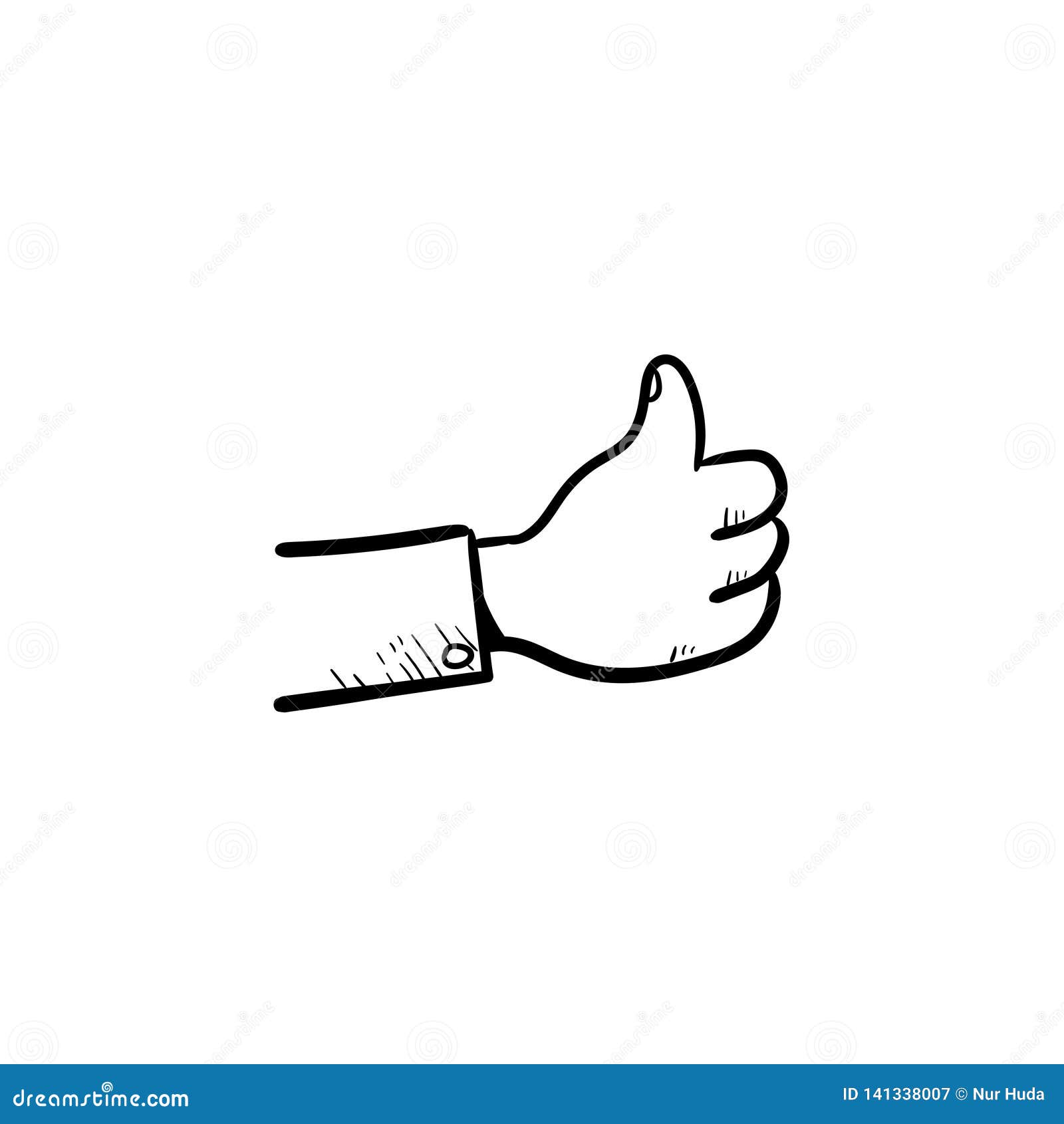 Duim Op Vector Het Pictogramvector Van Het Krabbelpictogram Vector ...