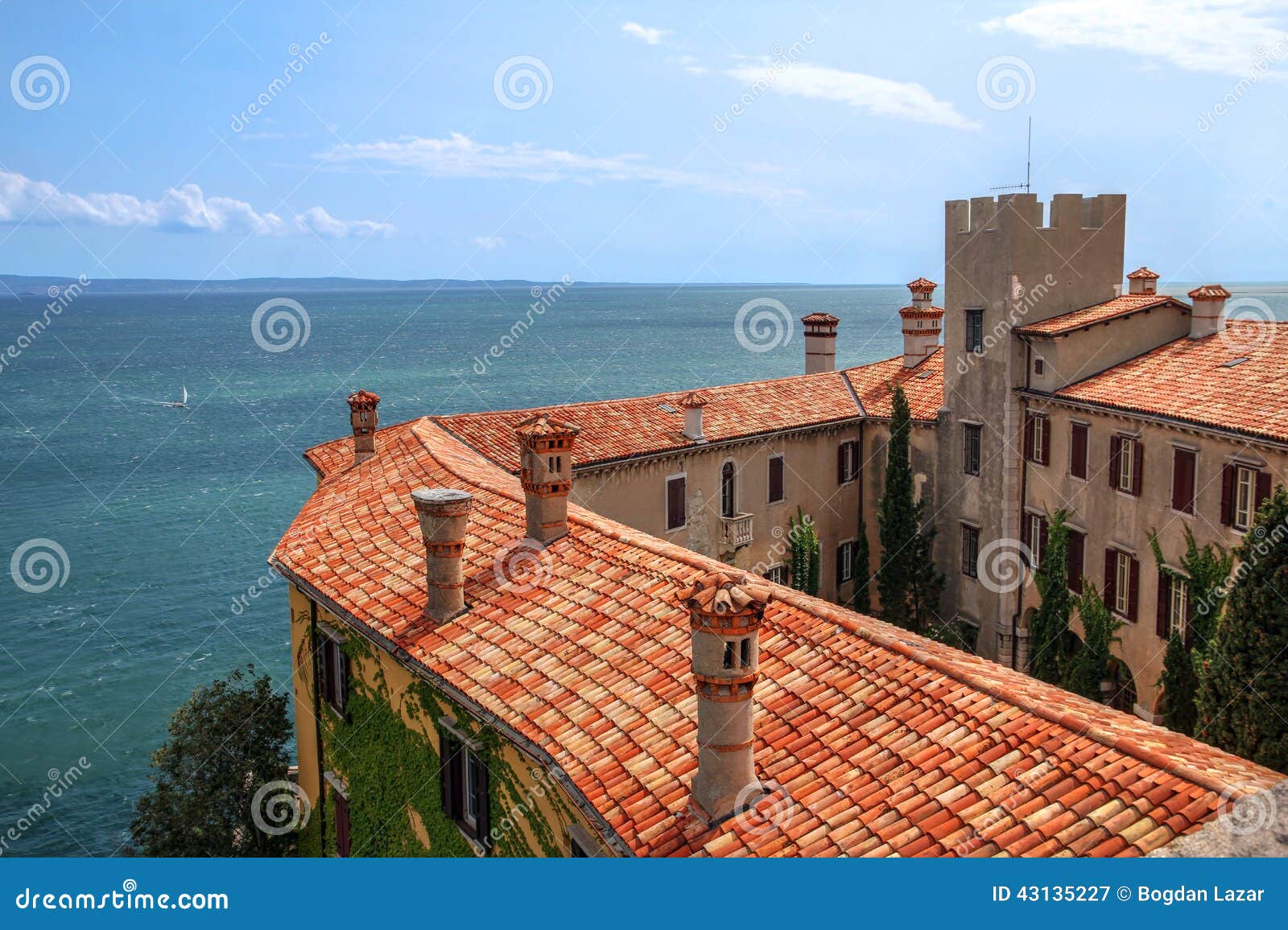 Duino Castle, Italy stock image. Image of view, coast - 43135227