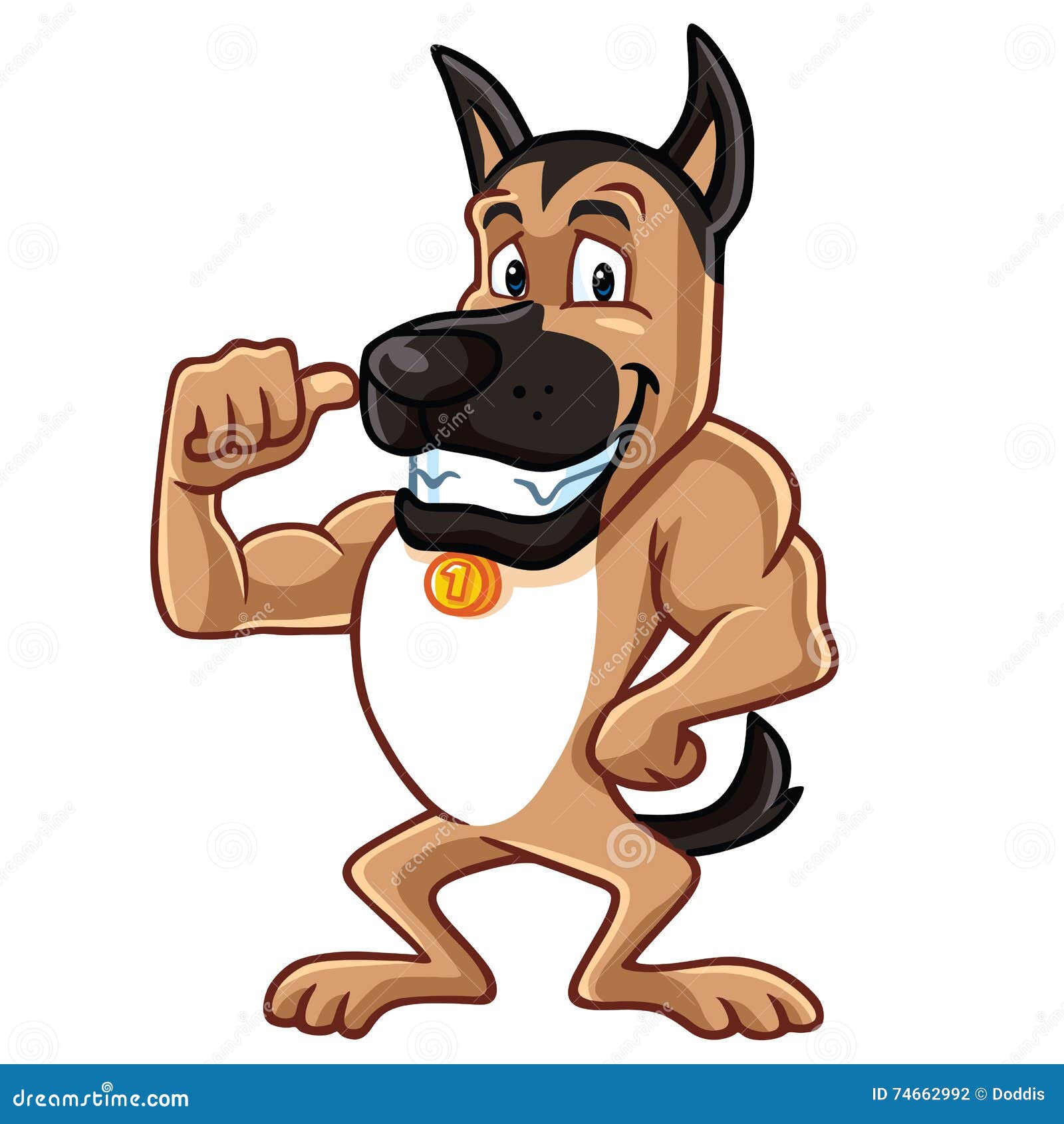 Duitse Herder Cartoon Mascot Vector Illustratie - Illustration of hoofd ...
