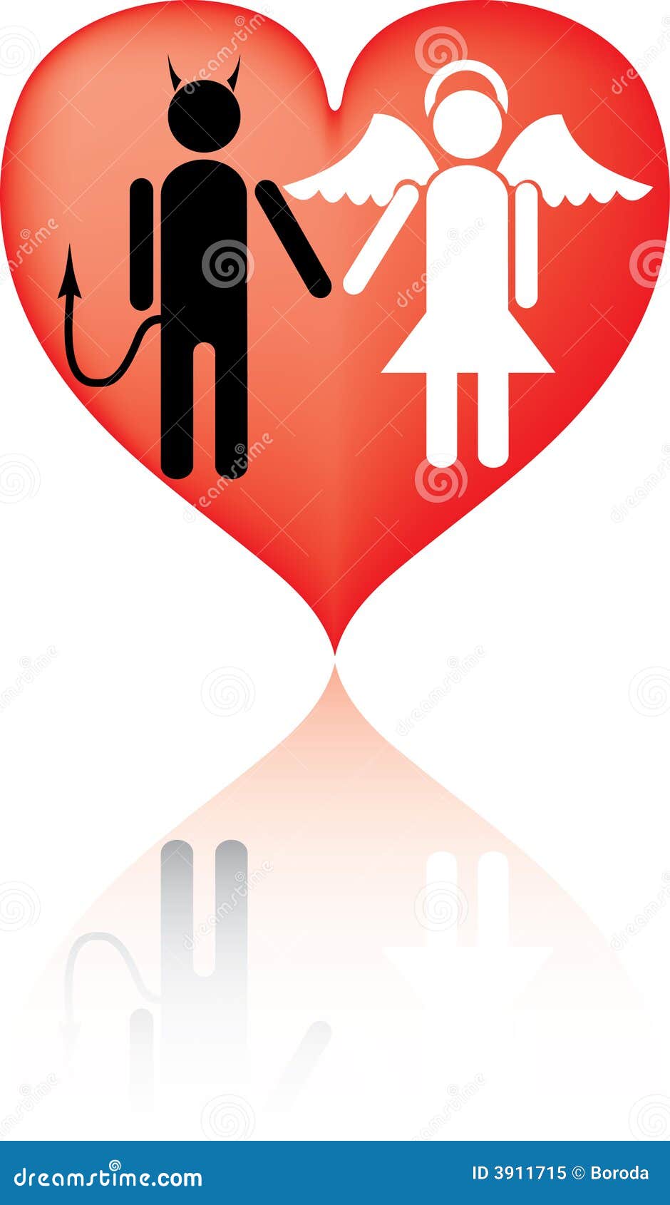 Duivel En Engel. Het is Liefde. Vector Illustratie - Illustration of ...