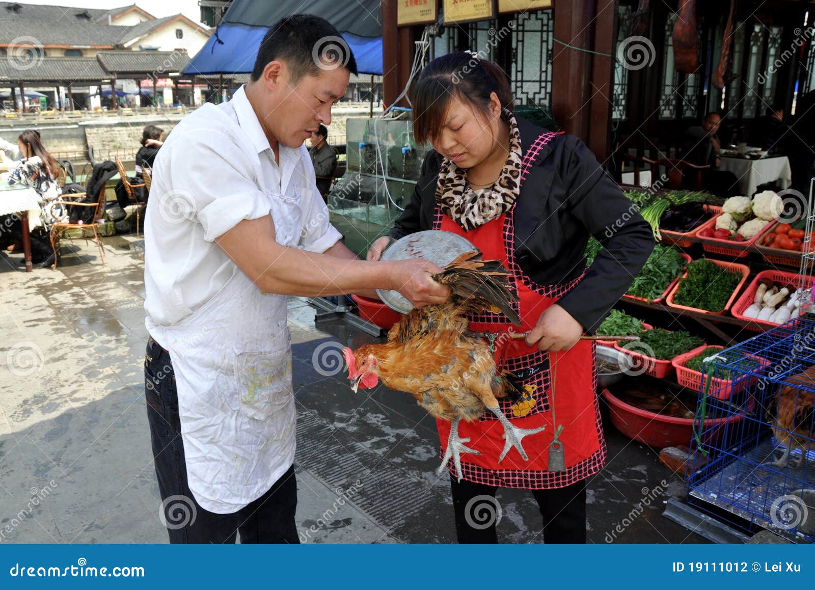 Dujiangyan, China: Cooks Weighing Chicken Editorial Photography - Image ...