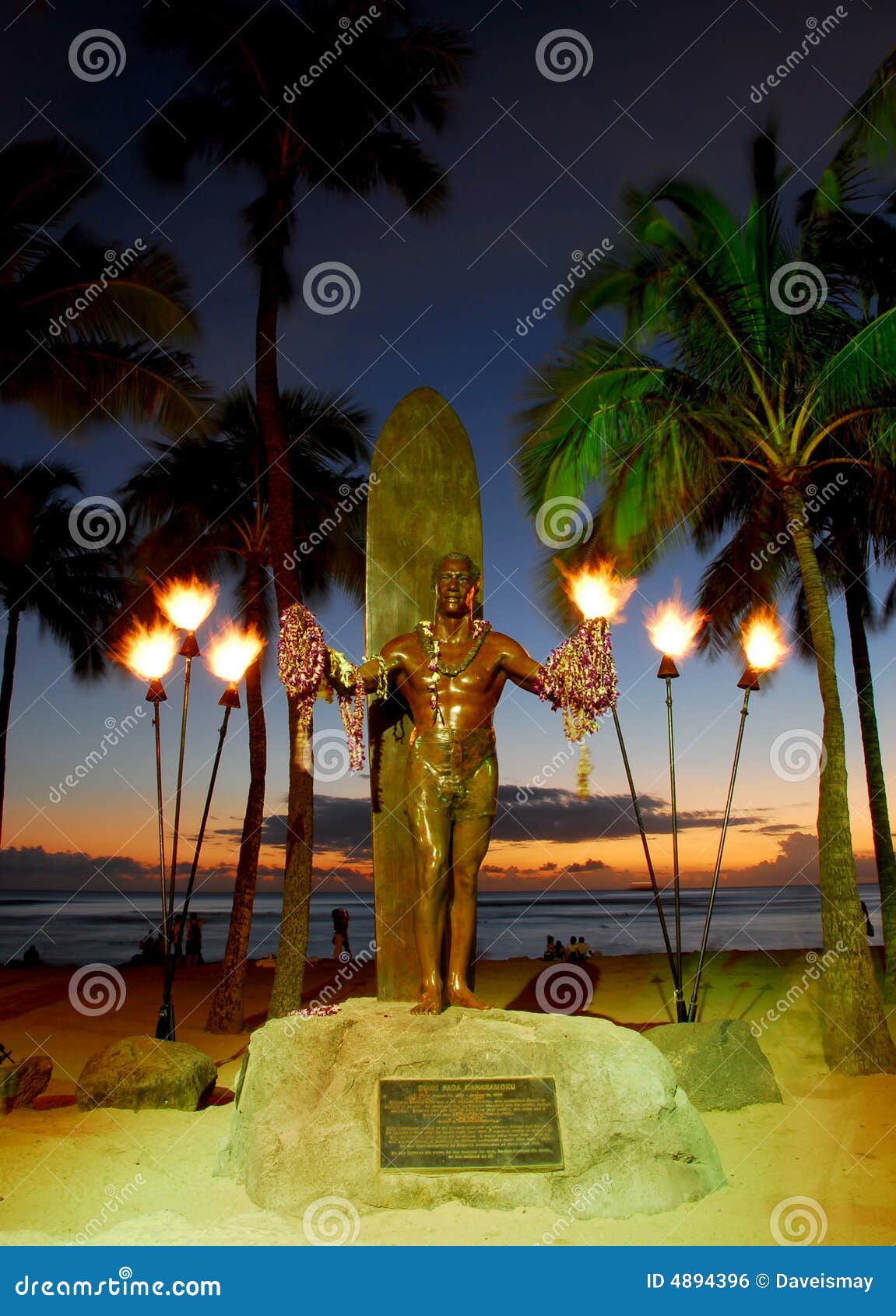The Duke @ Sunset stock photo. Image of celebrated, oahu - 4894396