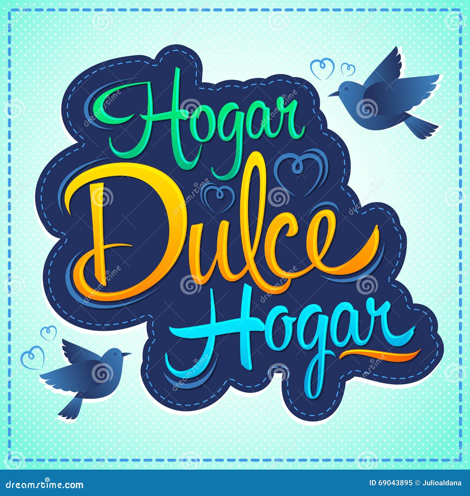 Dulce Hogar De Hogar - Texto Espanhol Home Doce Home Ilustração do ...
