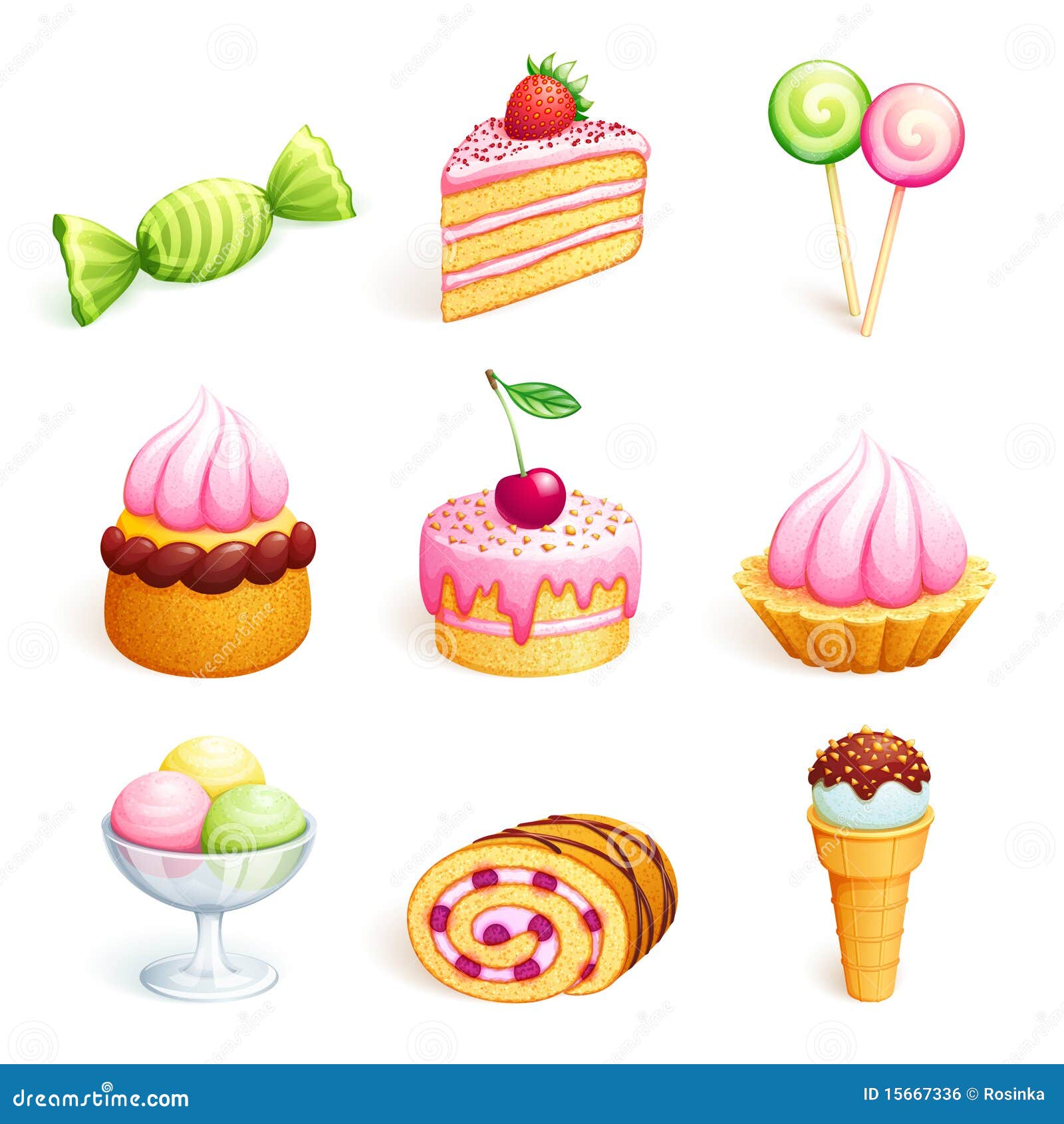 Dulces del vector ilustración del vector. Ilustración de baya - 15667336