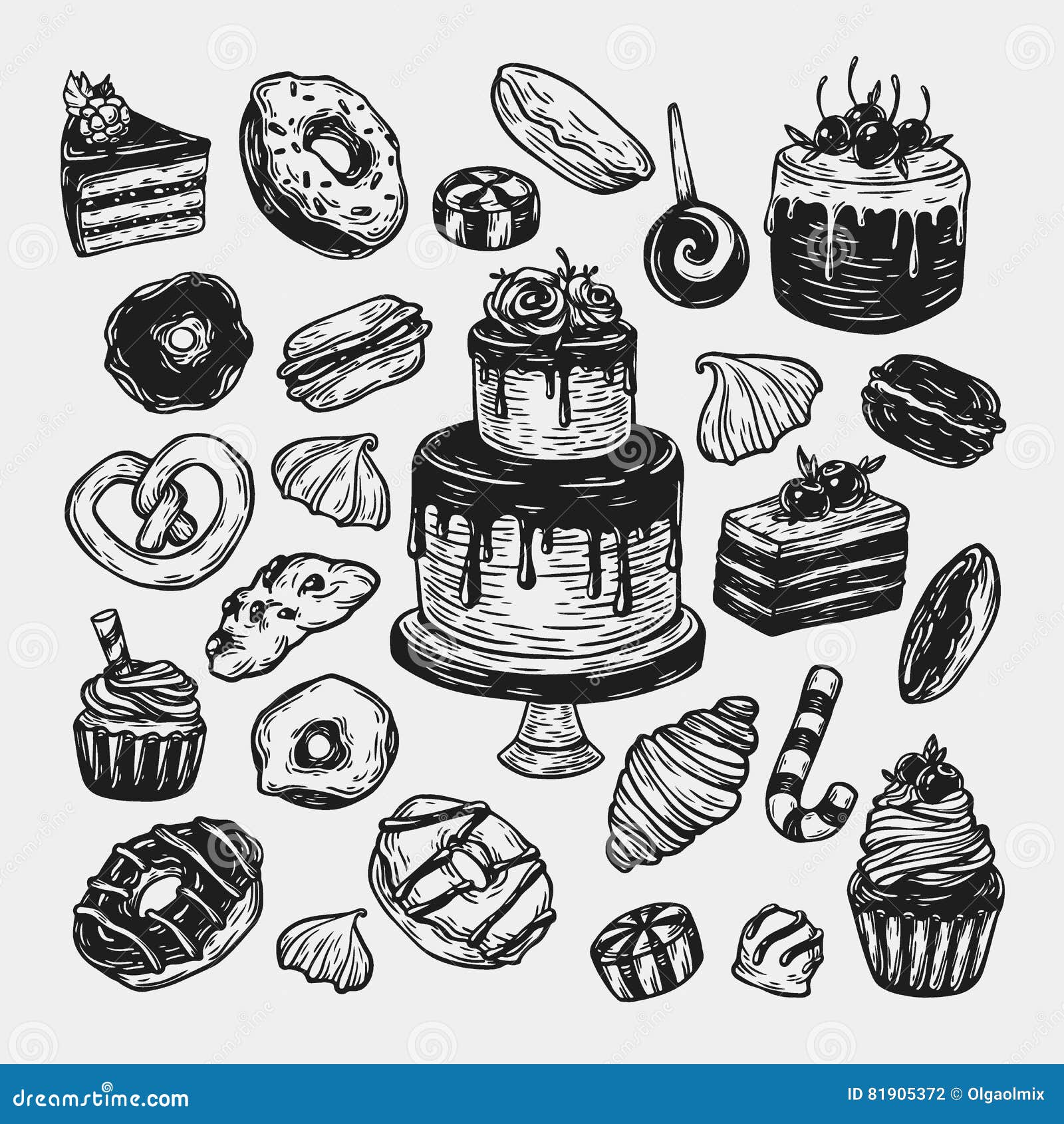 Dulces del vector ilustración del vector. Ilustración de elemento ...