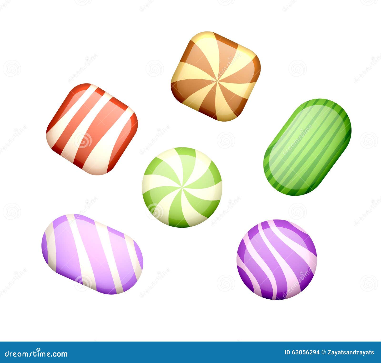 Dulces en blanco ilustración del vector. Ilustración de caramelo - 63056294