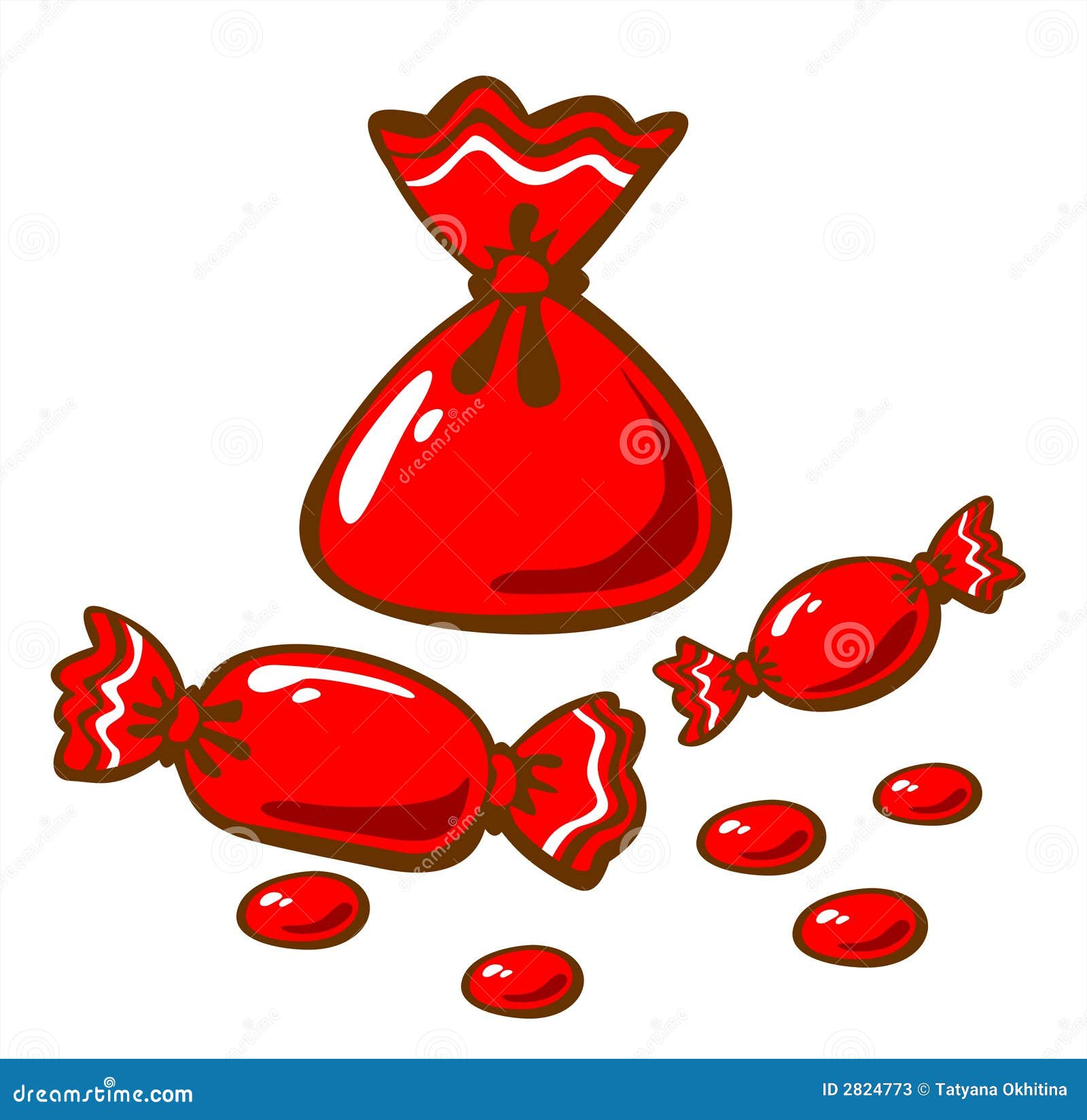 Dulces rojos ilustración del vector. Ilustración de brillante - 2824773