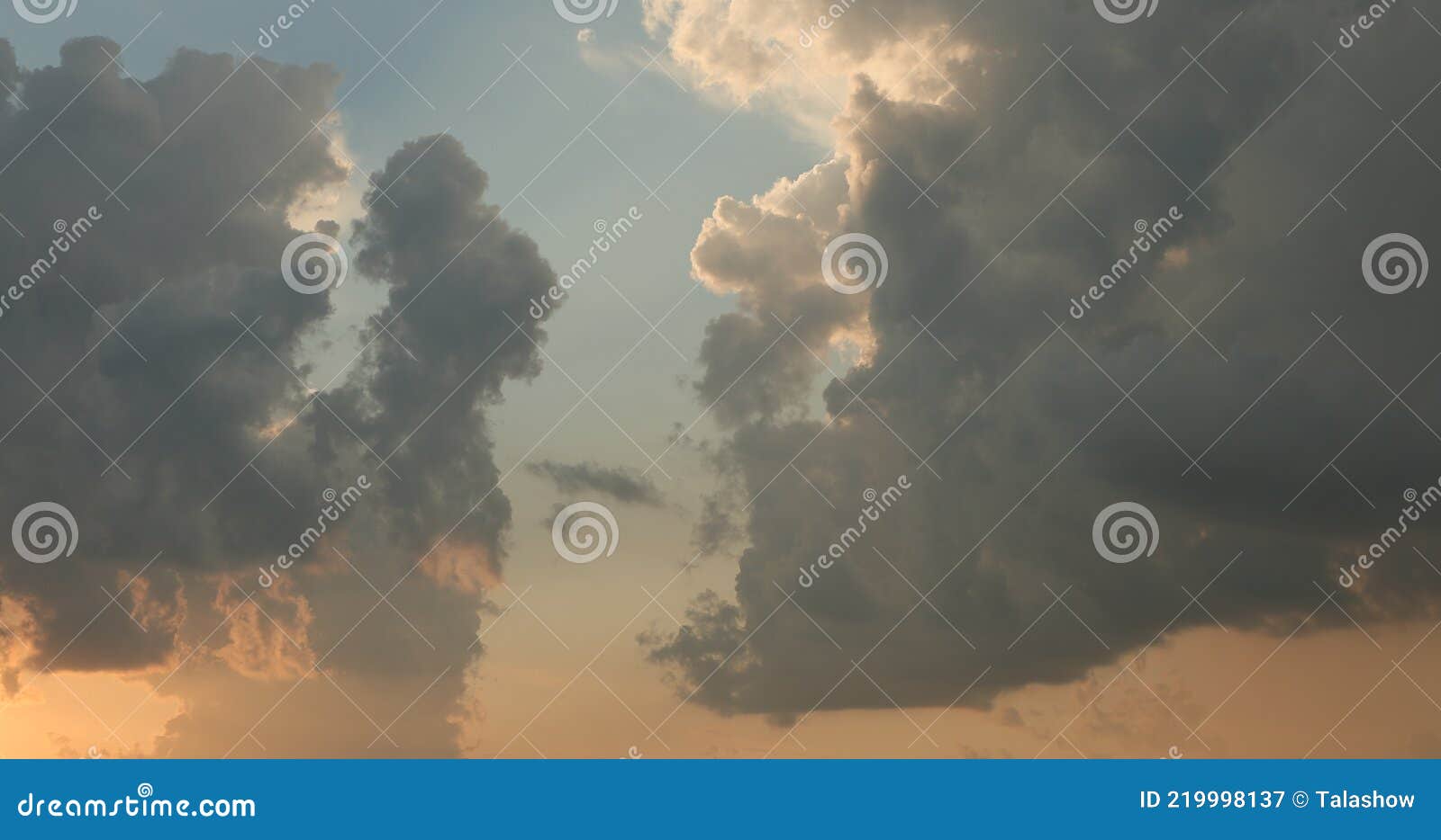 Dull and Beige Clouds in the Evening Stock Image - Image of evening ...