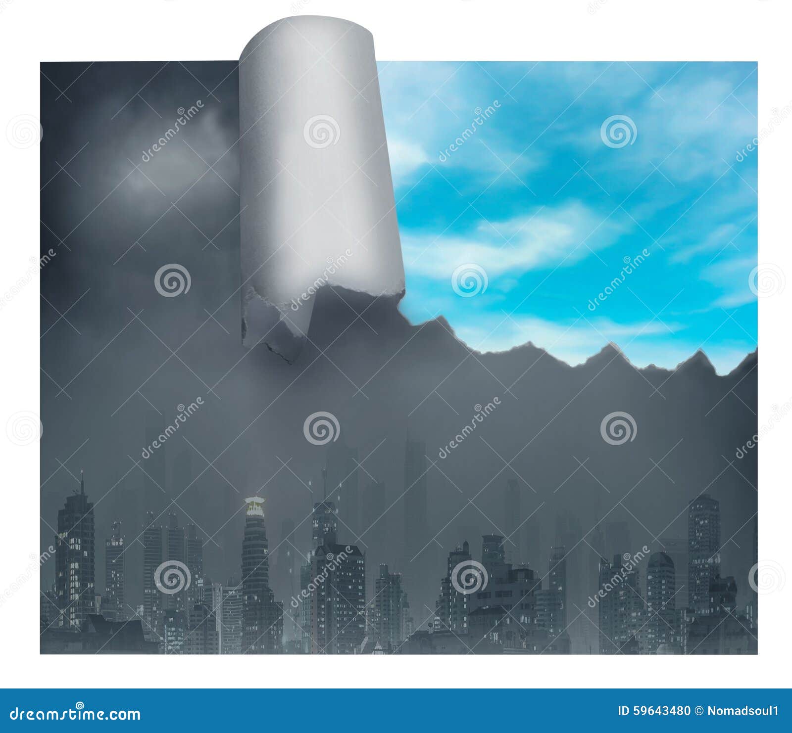 Dull City With Piece Of Blue Sky Royalty-Free Stock Photography ...