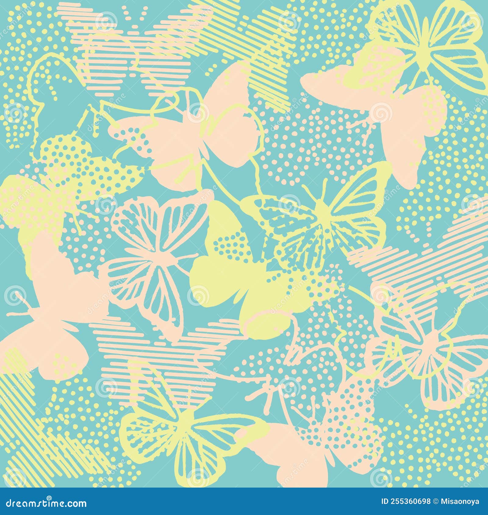 Dull Color Butterflies Flying Background Stock Vector - Illustration of ...