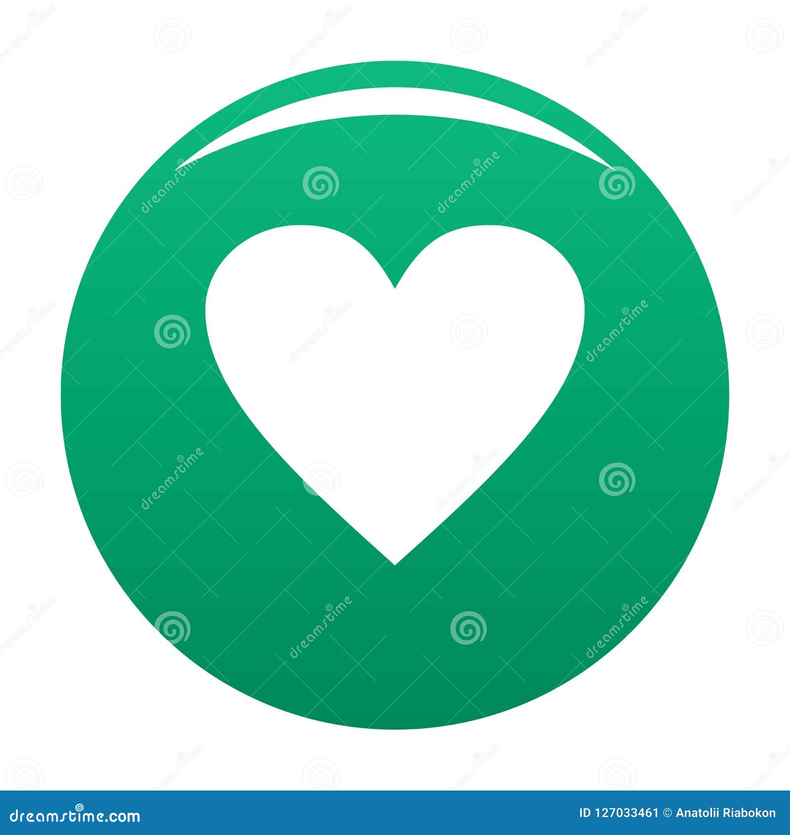 Dull Heart Icon Vector Green Stock Vector - Illustration of breakdown ...