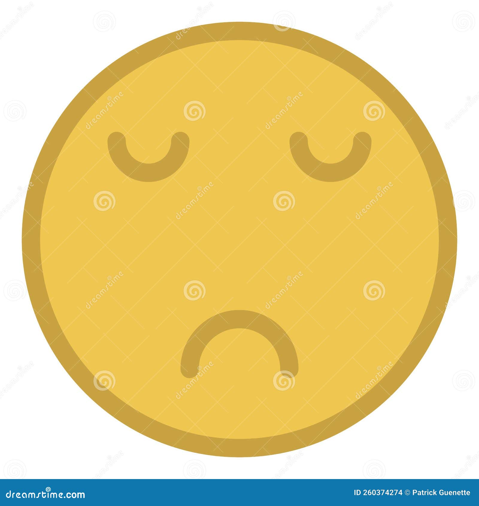 Dull smiley face, icon stock vector. Illustration of drawing - 260374274